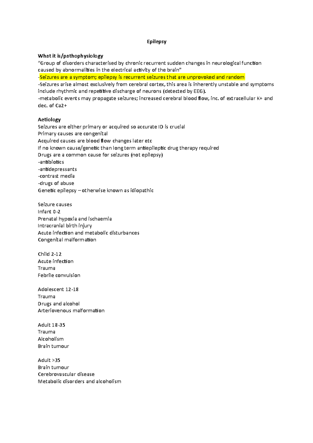 Epilepsy fact sheet - drug table - Epilepsy What it is/pathophysiology ...