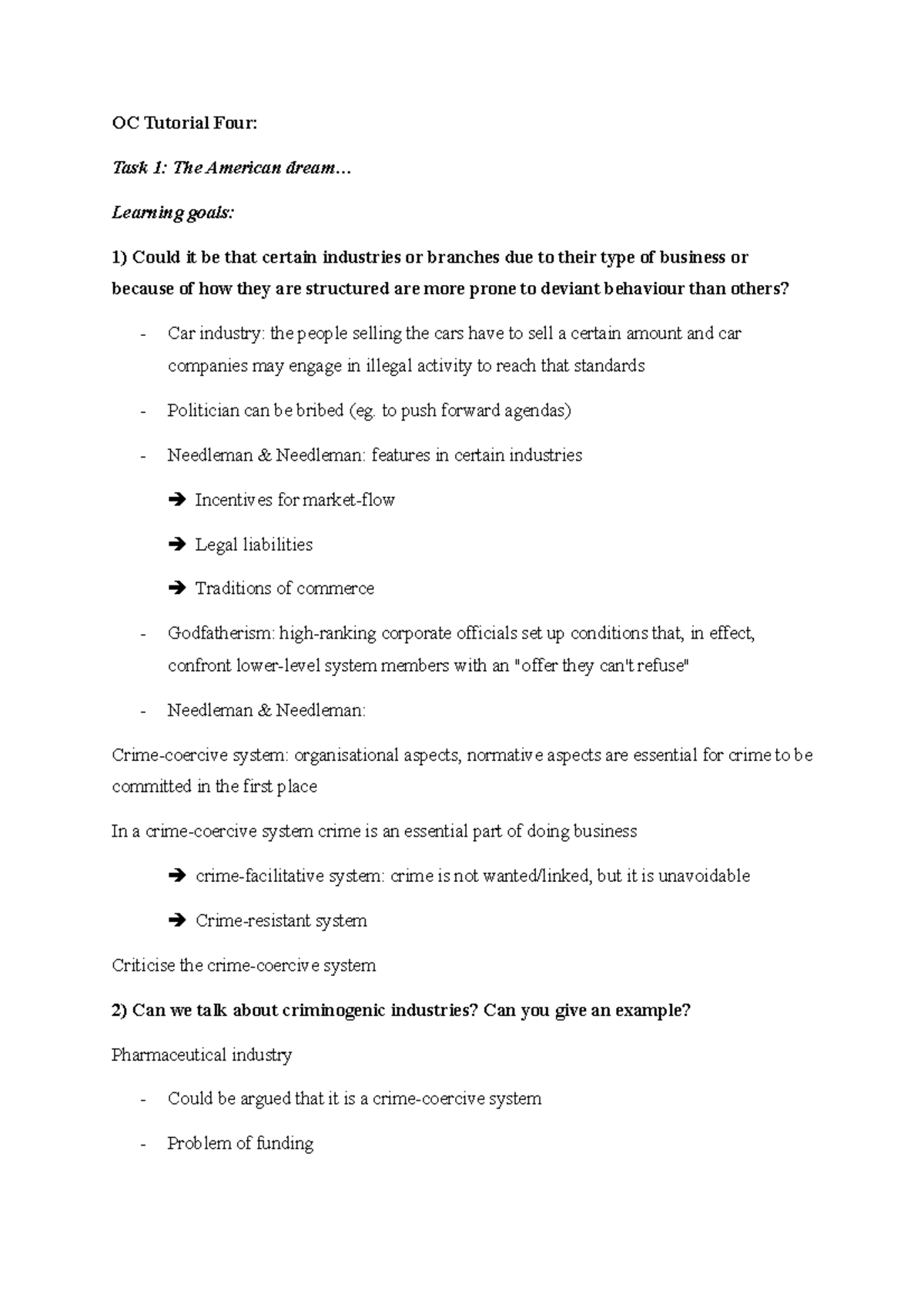 OC Tutorial Four - OC Tutorial Four: Task 1: The American dream ...