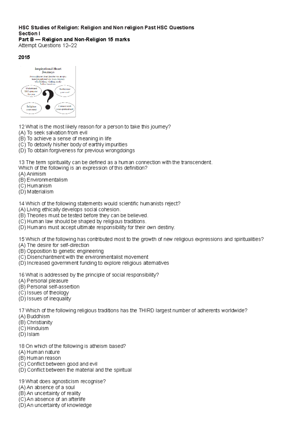 Hsc religionandnonreligionpasthscquestions highly effective study notes ...