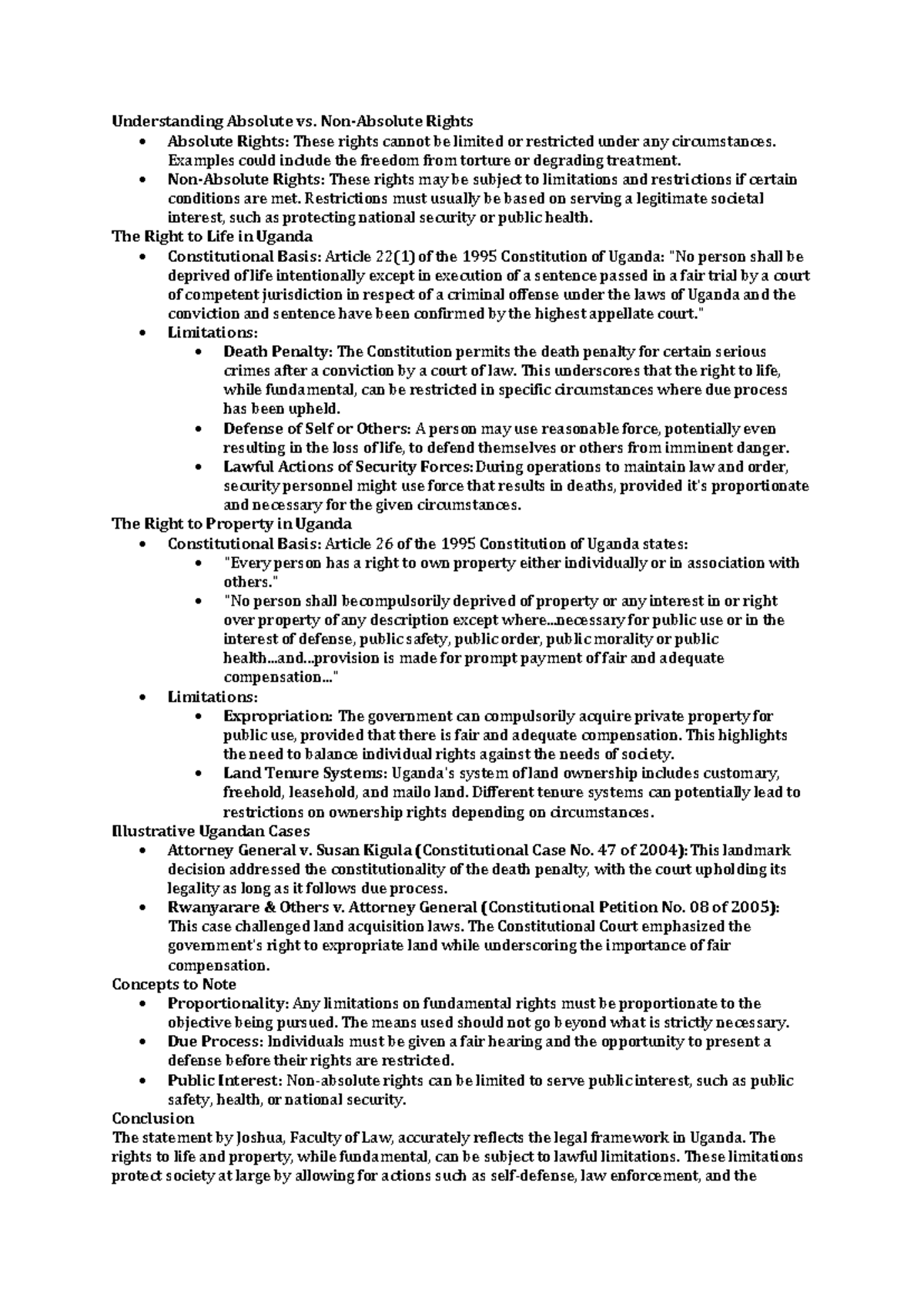Constitutional law - Understanding Absolute vs. Non-Absolute Rights ...