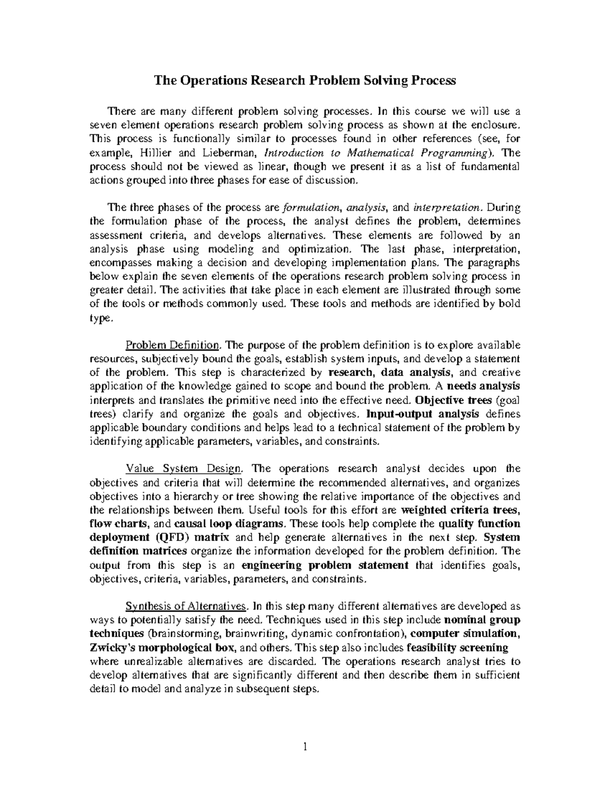 Quantitative supply chain management - The Operations Research Problem ...