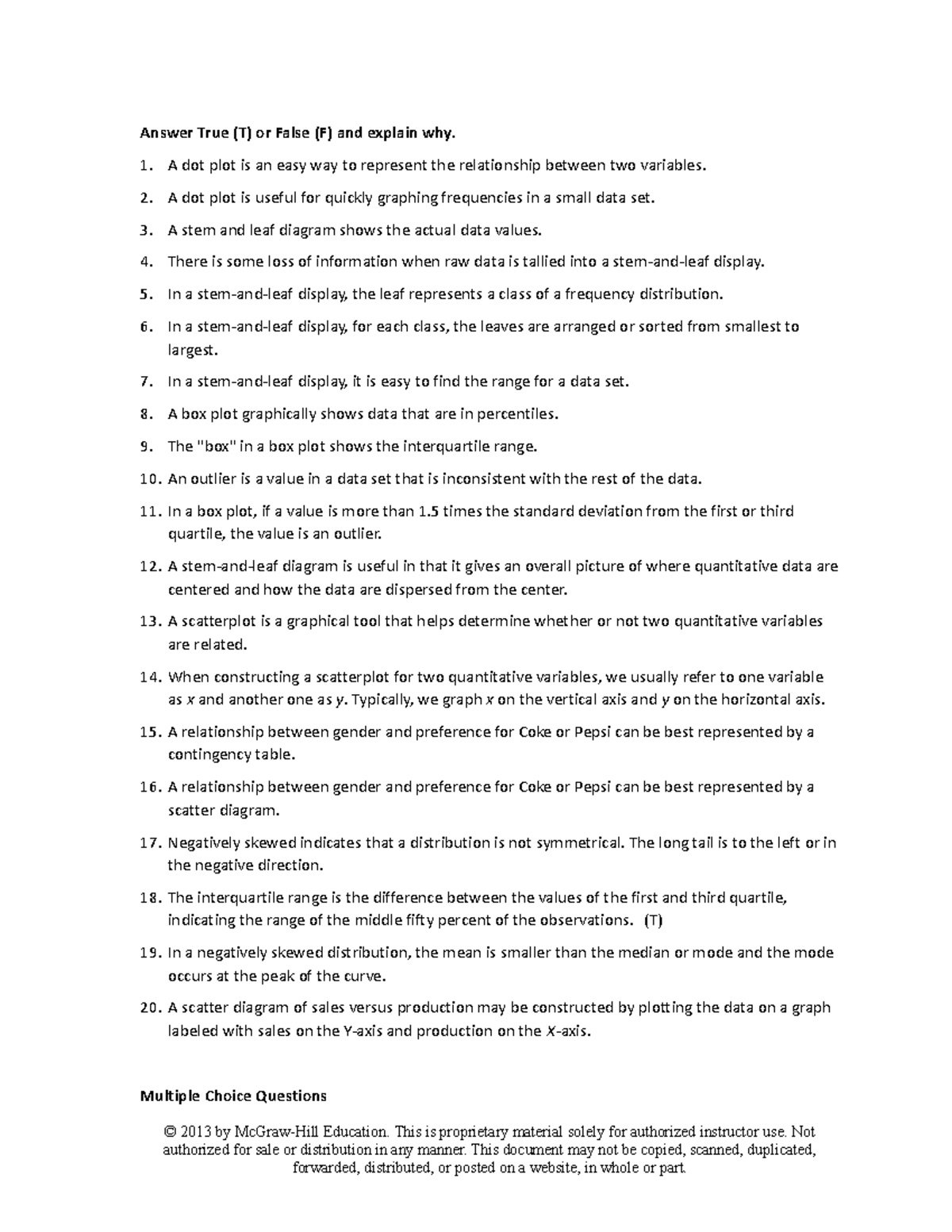 Latihan Pertemuan 3 - gfggg - Answer True (T) or False (F) and explain ...