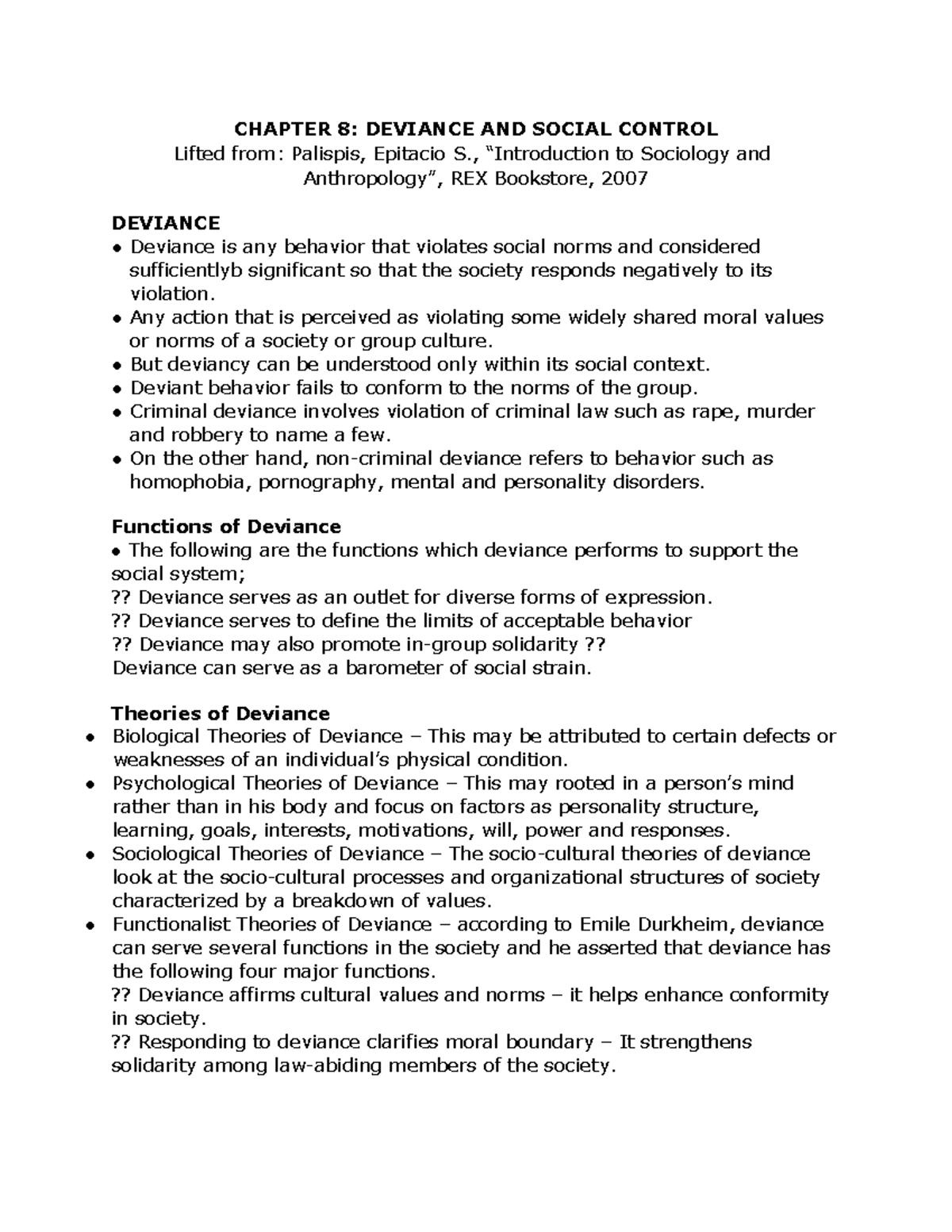 Deviance, Social Control, Family, Intimate Relationships ...