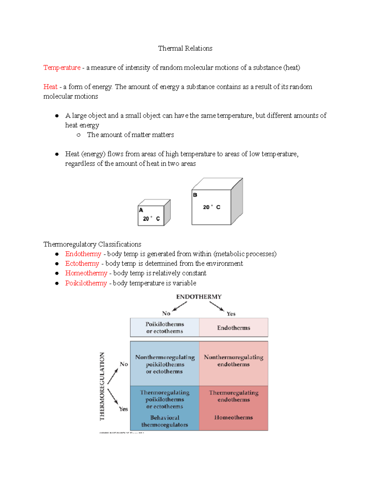 Thermal Relations and Thermoregulation in Animals - Studocu