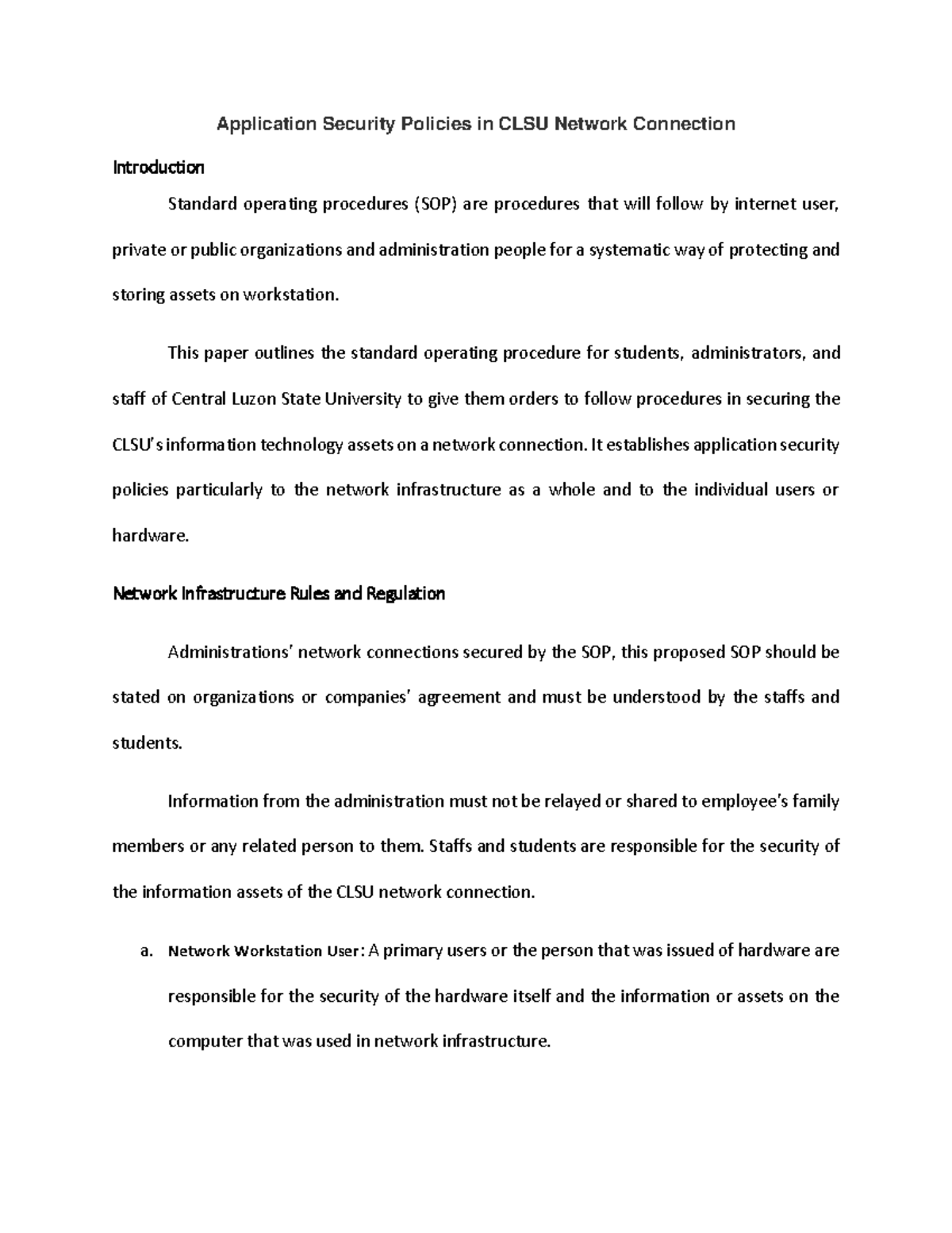 Application Security Policies - This paper outlines the standard ...