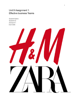 Unit 9 Team Building in Business - Assessor:Gabriel Due date:28/03 ...