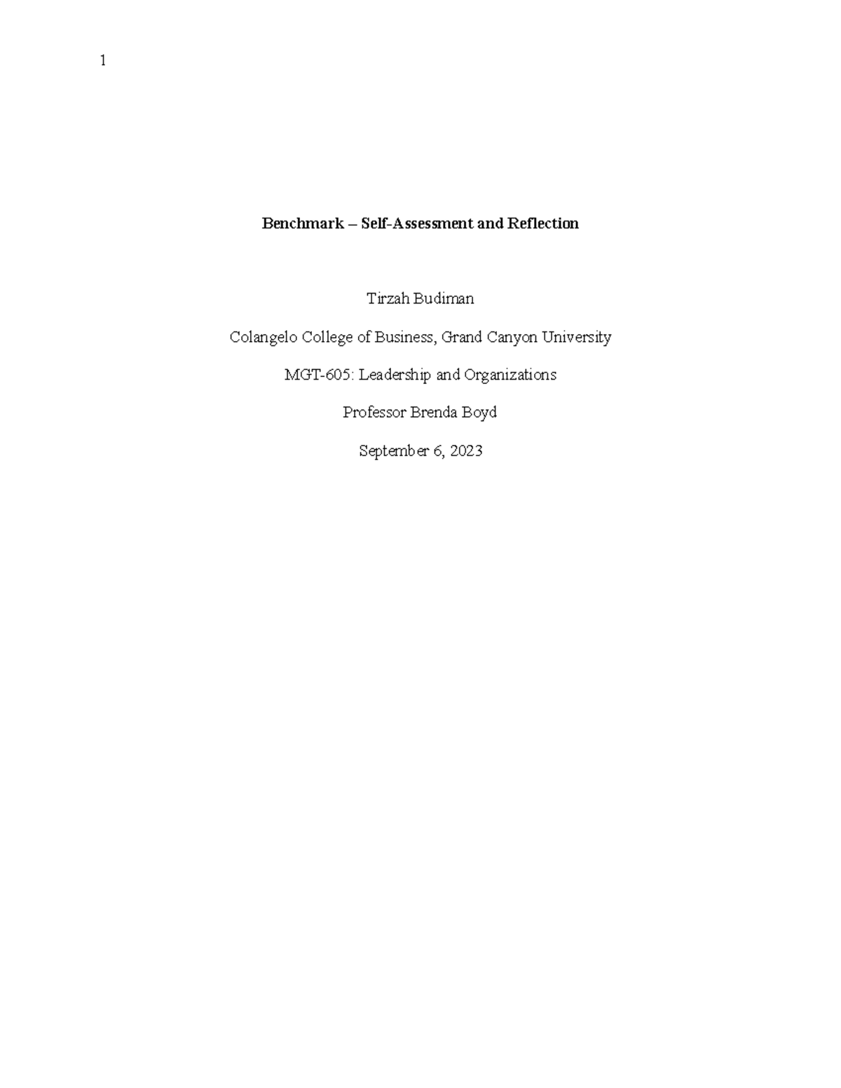 Budiman-Benchmark – Self-Assessment and Reflection - Benchmark – Self ... Budiman-Benchmark – Self-Assessment and Reflection - Benchmark – Self ...