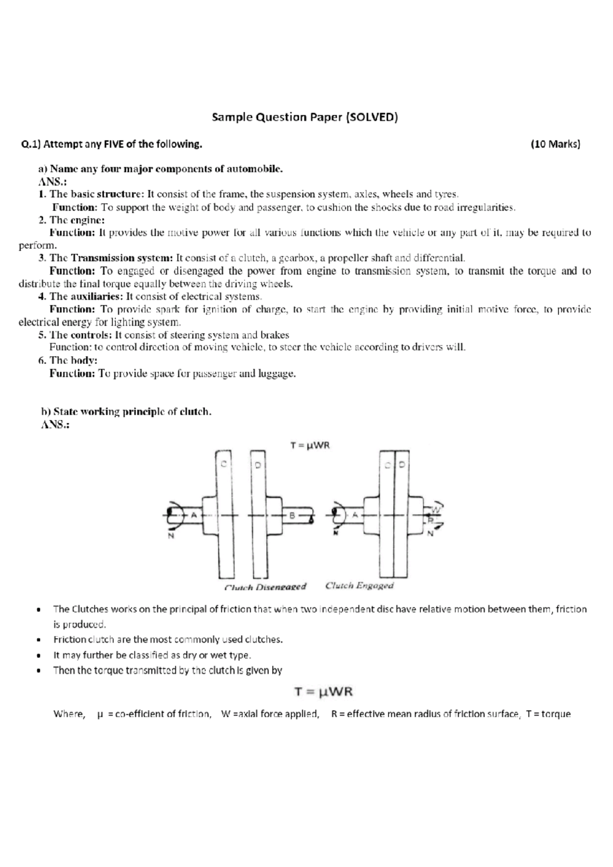 A.E.N. Solved Sample Paper - Mechanical Engineering - Studocu
