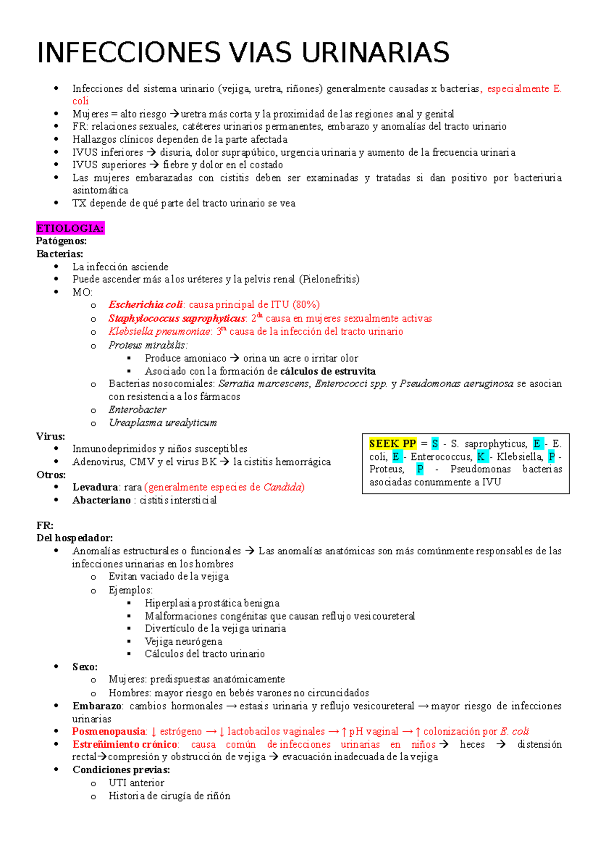 Infecciones VIAS Urinarias - INFECCIONES VIAS URINARIAS Infecciones del ...
