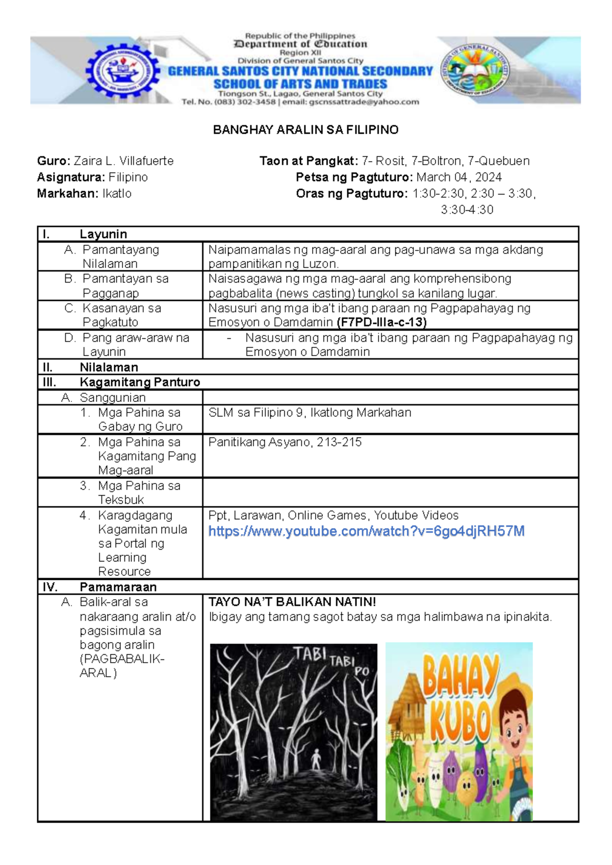Emosyon O Damdamin - it is lesson plan - BANGHAY ARALIN SA FILIPINO ...