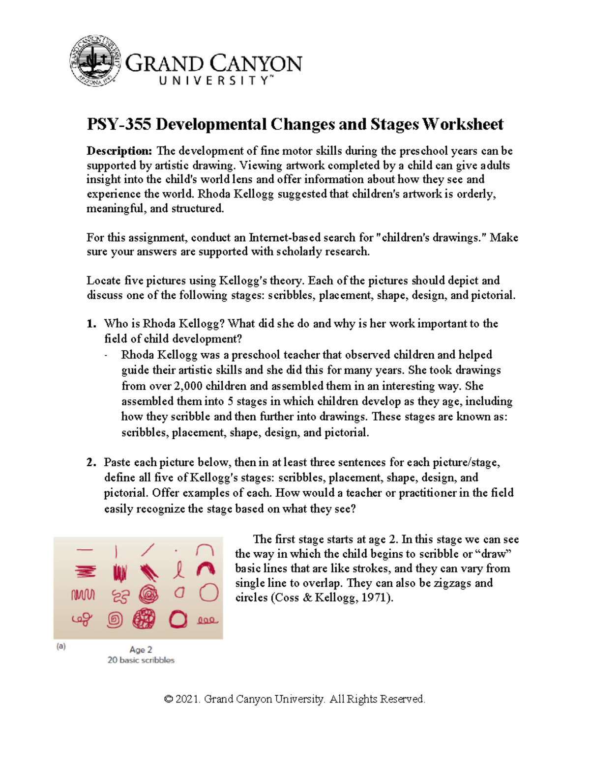 Developmental Changes and Stages Worksheet - PSY-355 Developmental ...