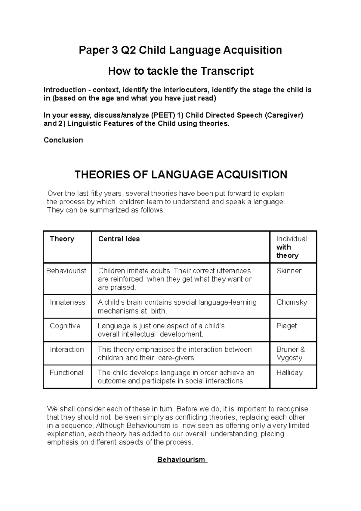 Paper 3 Q2 Child Language Acquisition - Paper 3 Q2 Child Language ...