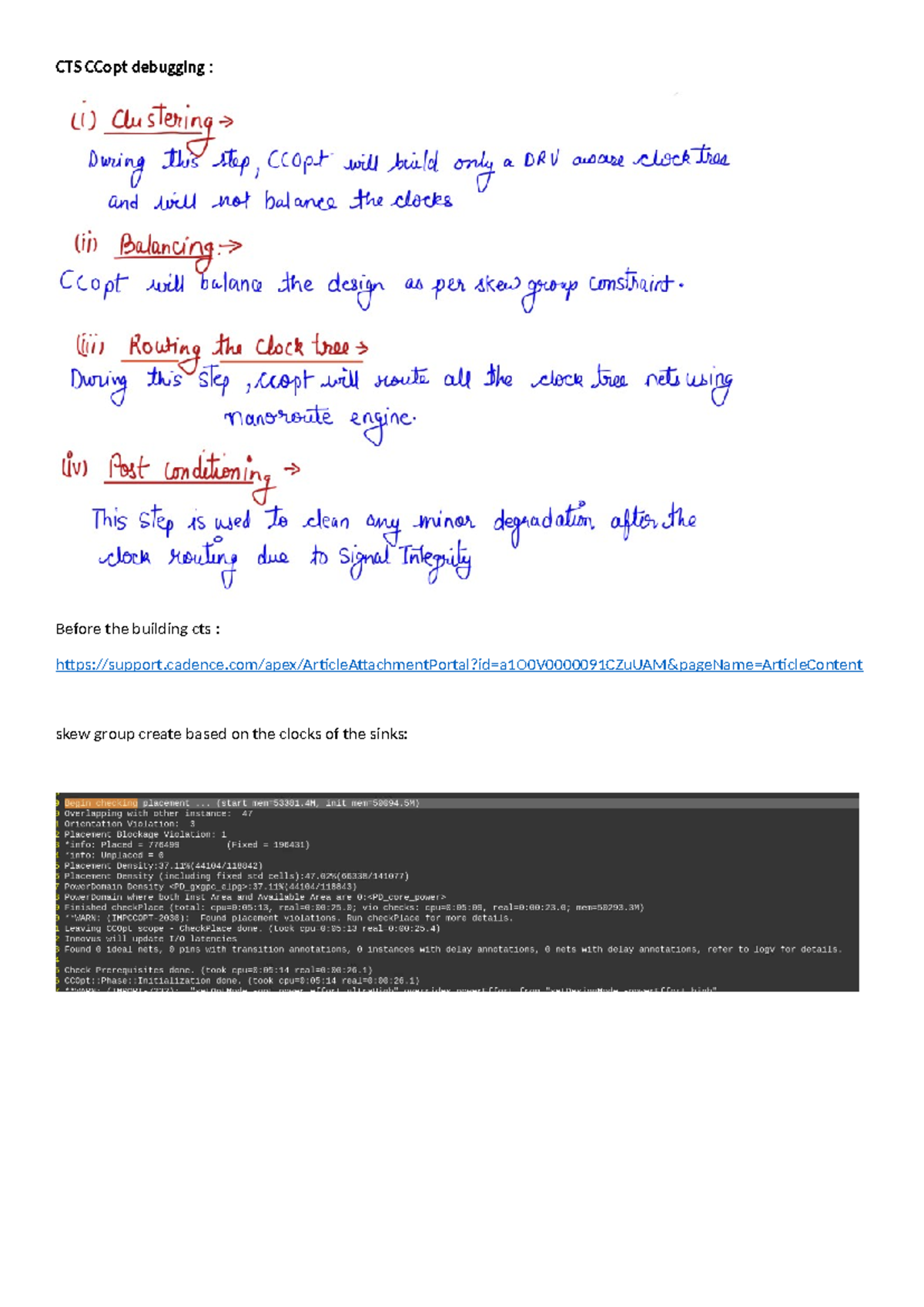 CTS CCopt debugging - good - CTS CCopt debugging : Before the building ...