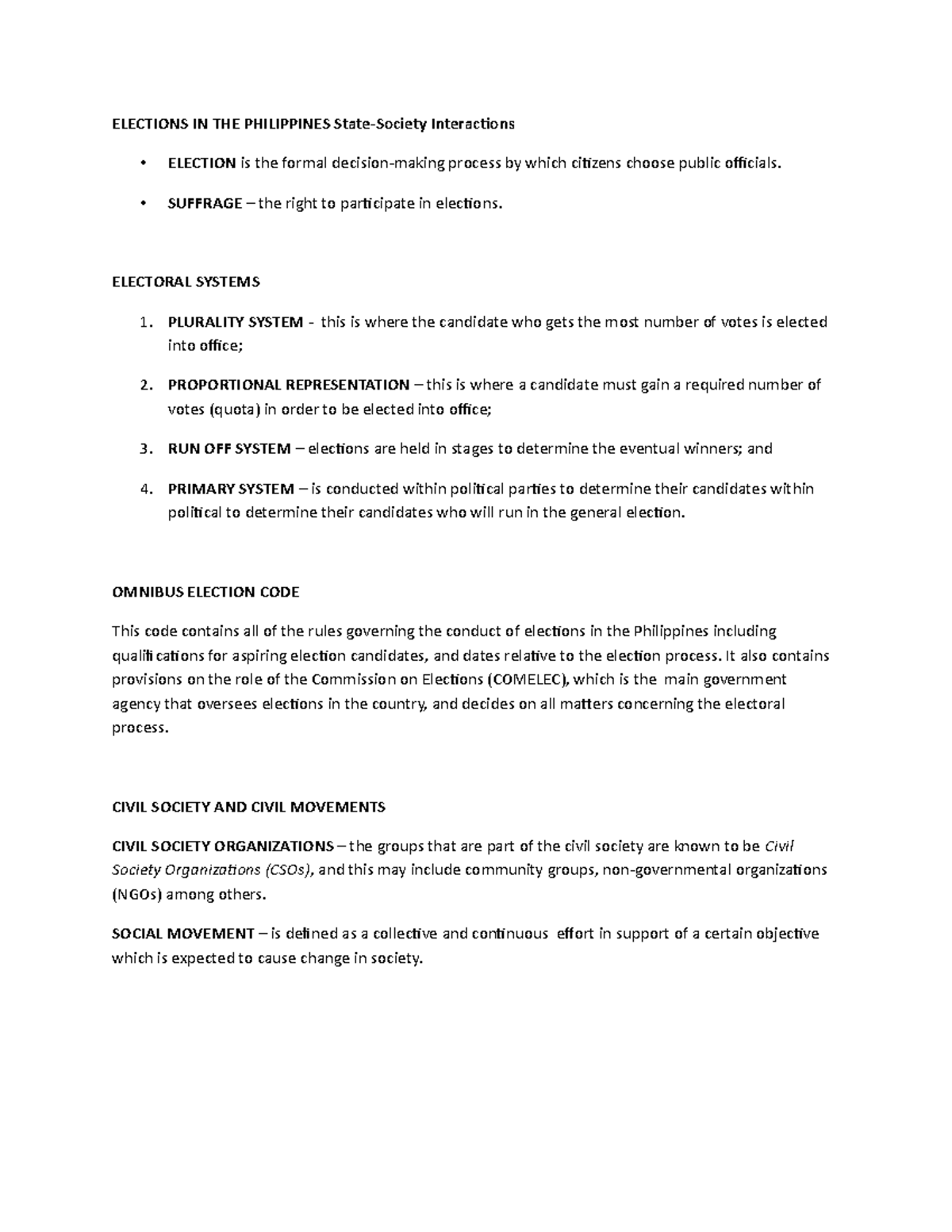Elections in the Philippines State - ELECTIONS IN THE PHILIPPINES State ...