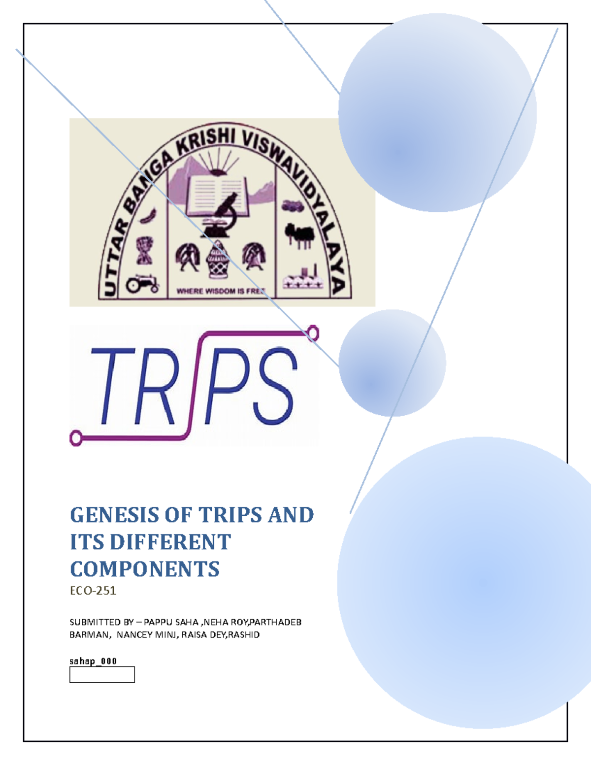 Genesis OF Trips AND ITS Different Components - GENESIS OF TRIPS AND ...