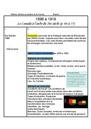 Histoire du Canada de 1840 à 1896 - MODULE 1: 1840 À 1896 Sous-période ...