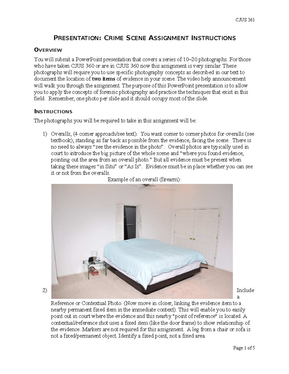Presentation Crime Scene Assignment Instructions - PRESENTATION: CRIME ...