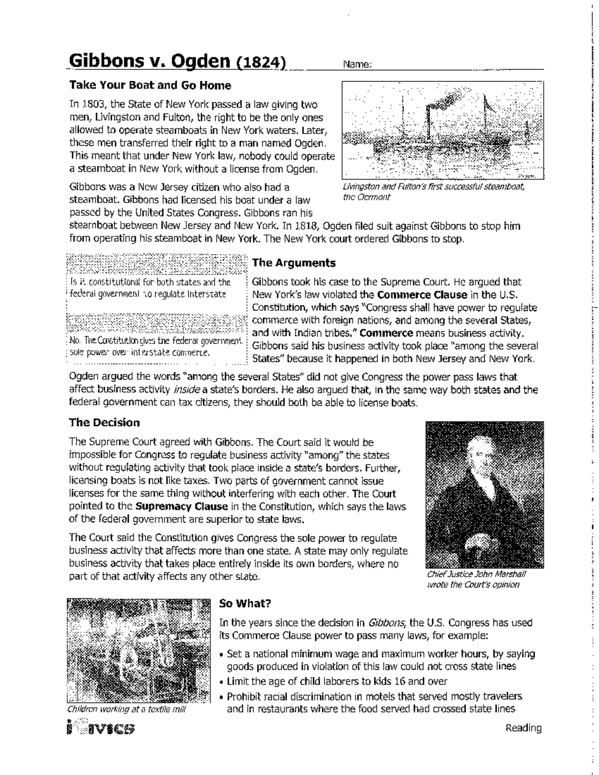 Gibbons vs ogden worksheet - Studocu