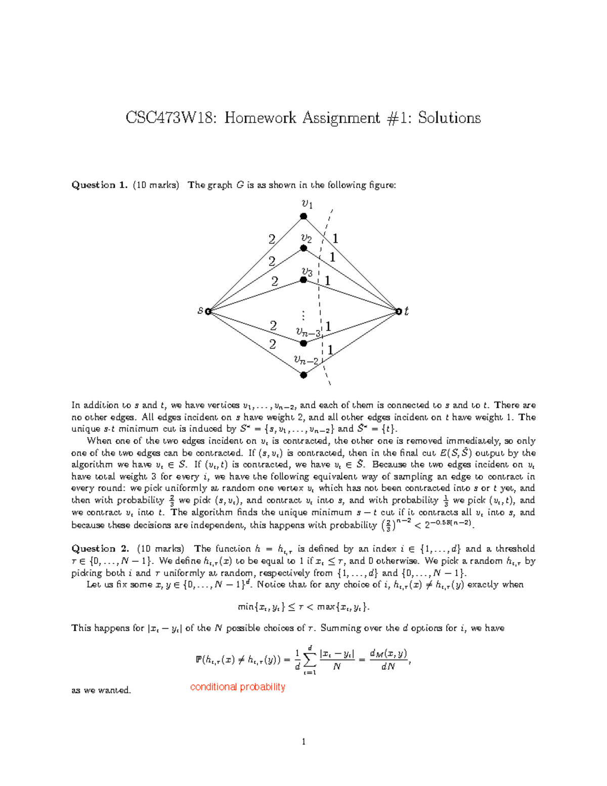 A1 solution - CSC473W18: Homework Assignment #1: Solutions Question 1 ...