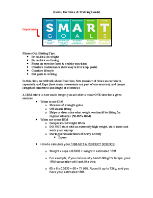 Homework #1 - Homework How and when will workouts be completed in this ...