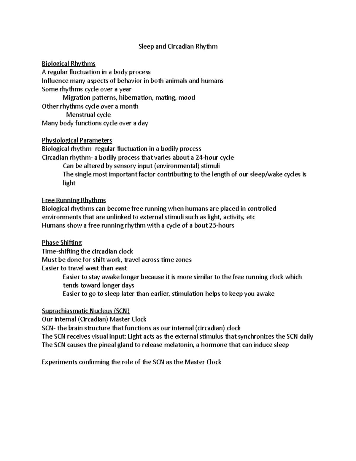 Sleep and Circadian Rhythm - Sleep and Circadian Rhythm Biological ...