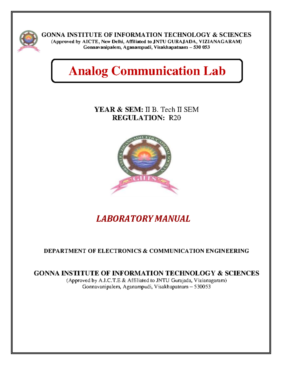 AC-LAB- Manual - syllabus of regulation R13 for ECE students - GONNA ...