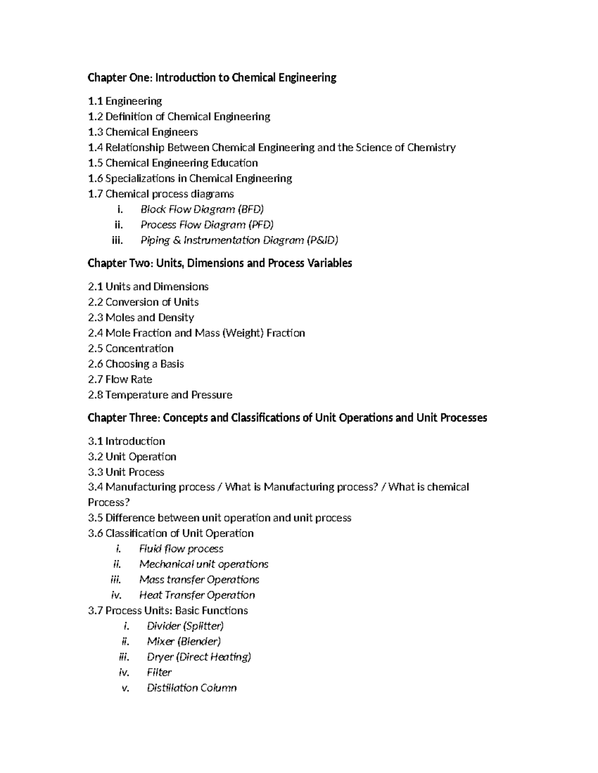 PChen Course content - Chapter One: Introduction to Chemical ...