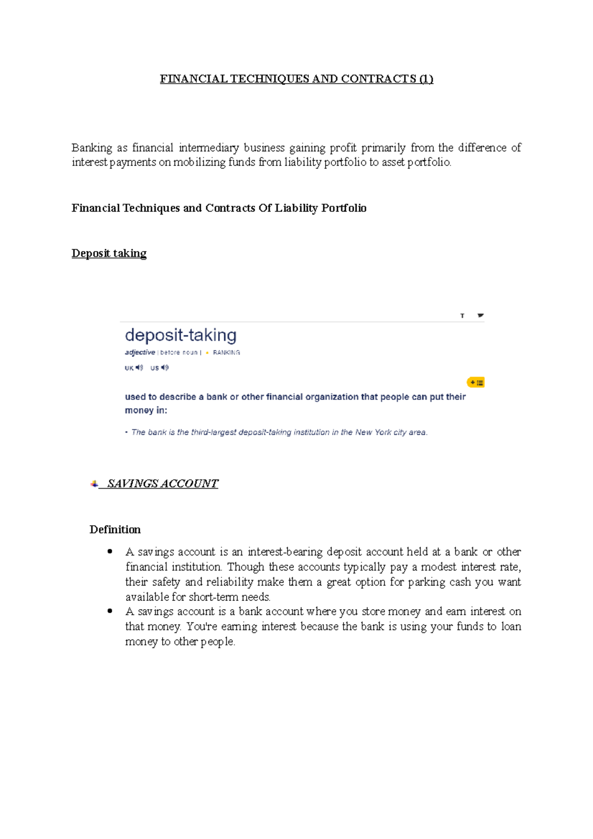 Banking law notes - ... - FINANCIAL TECHNIQUES AND CONTRACTS (1 ...