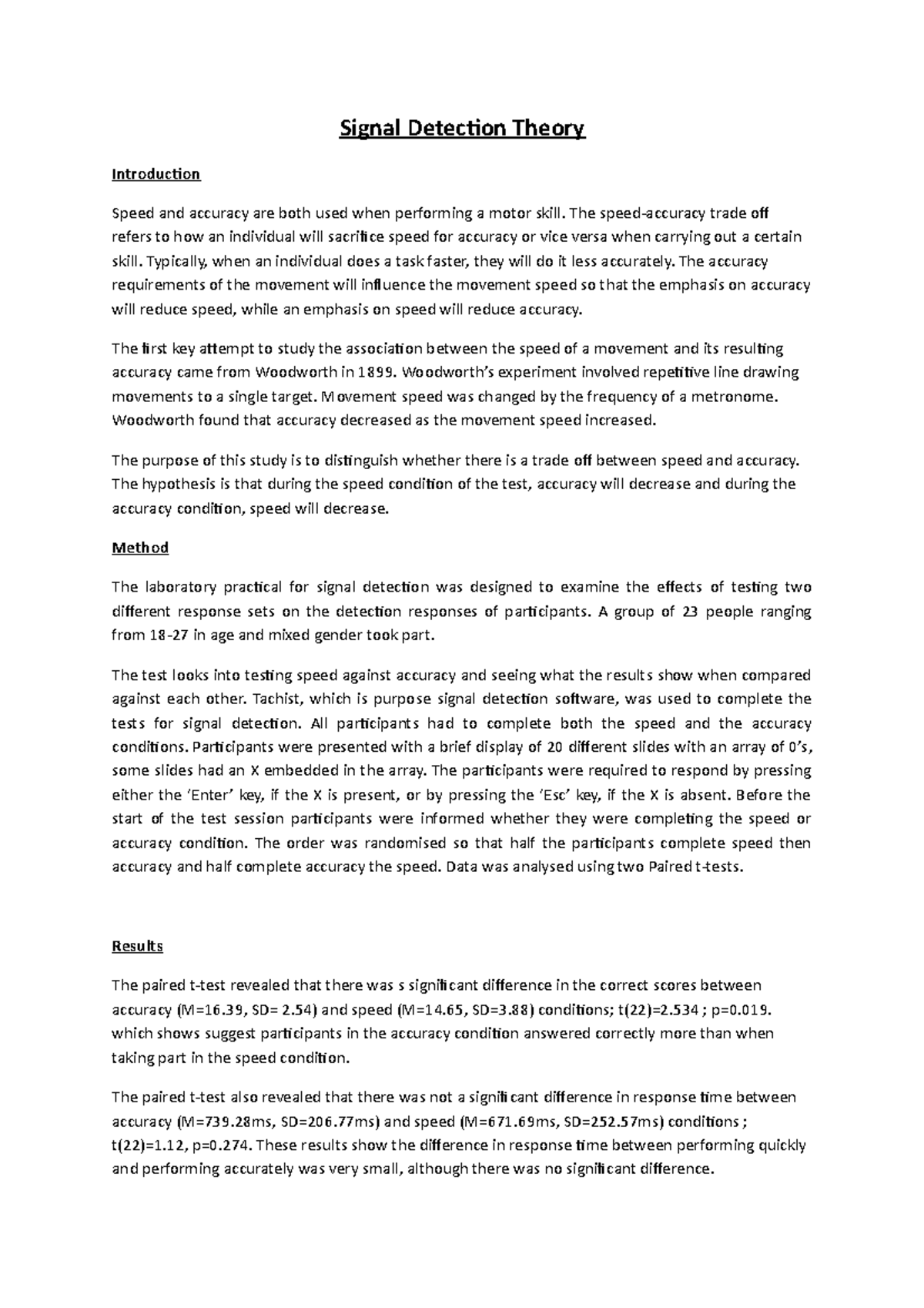 Abstract Signal Detection Signal Detection Theory Introduction Speed And Accuracy Are Both