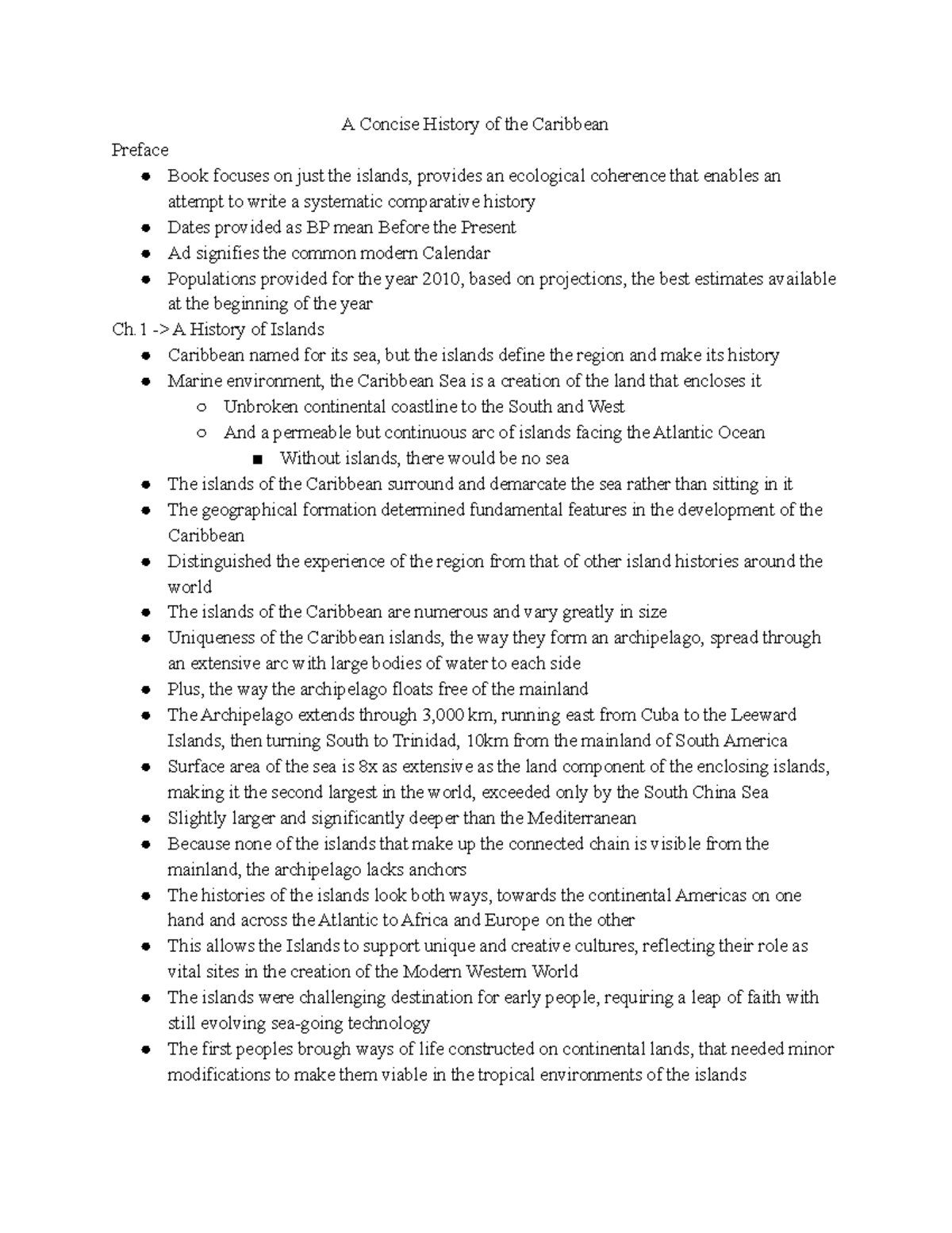 Notes on a concise history of the Caribbean pt - A Concise History of ...