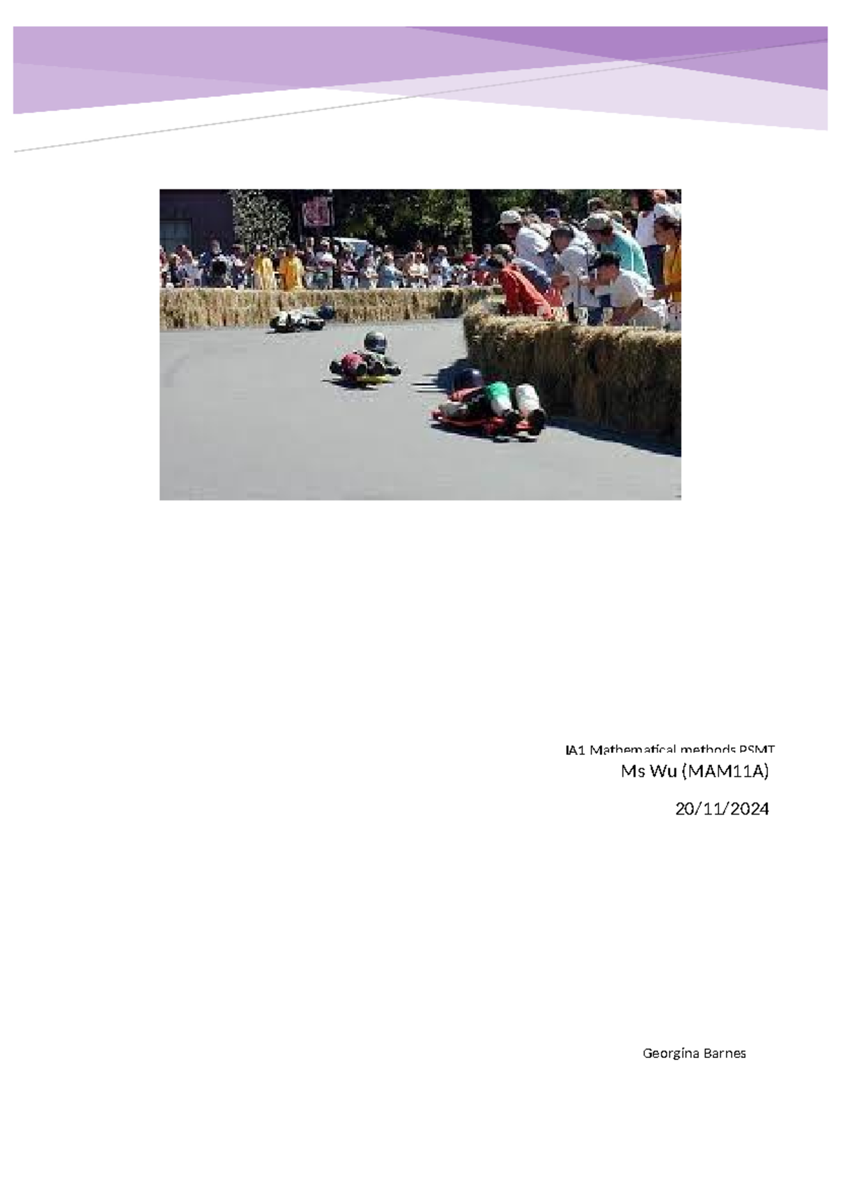 IA1 PSMT - PSMT - 18/20 - IA1 Mathematical methods PSMT Georgina Barnes ...