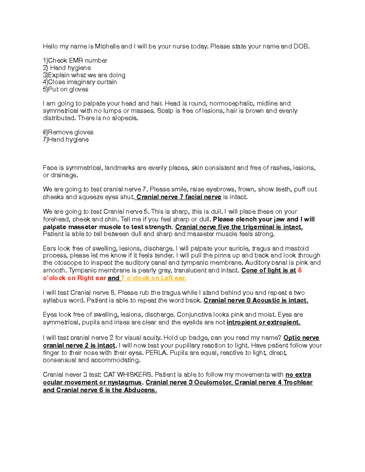 Nursing Fundamentals 520 Lab NueroMuscular - NURS 330 - George Mason ...