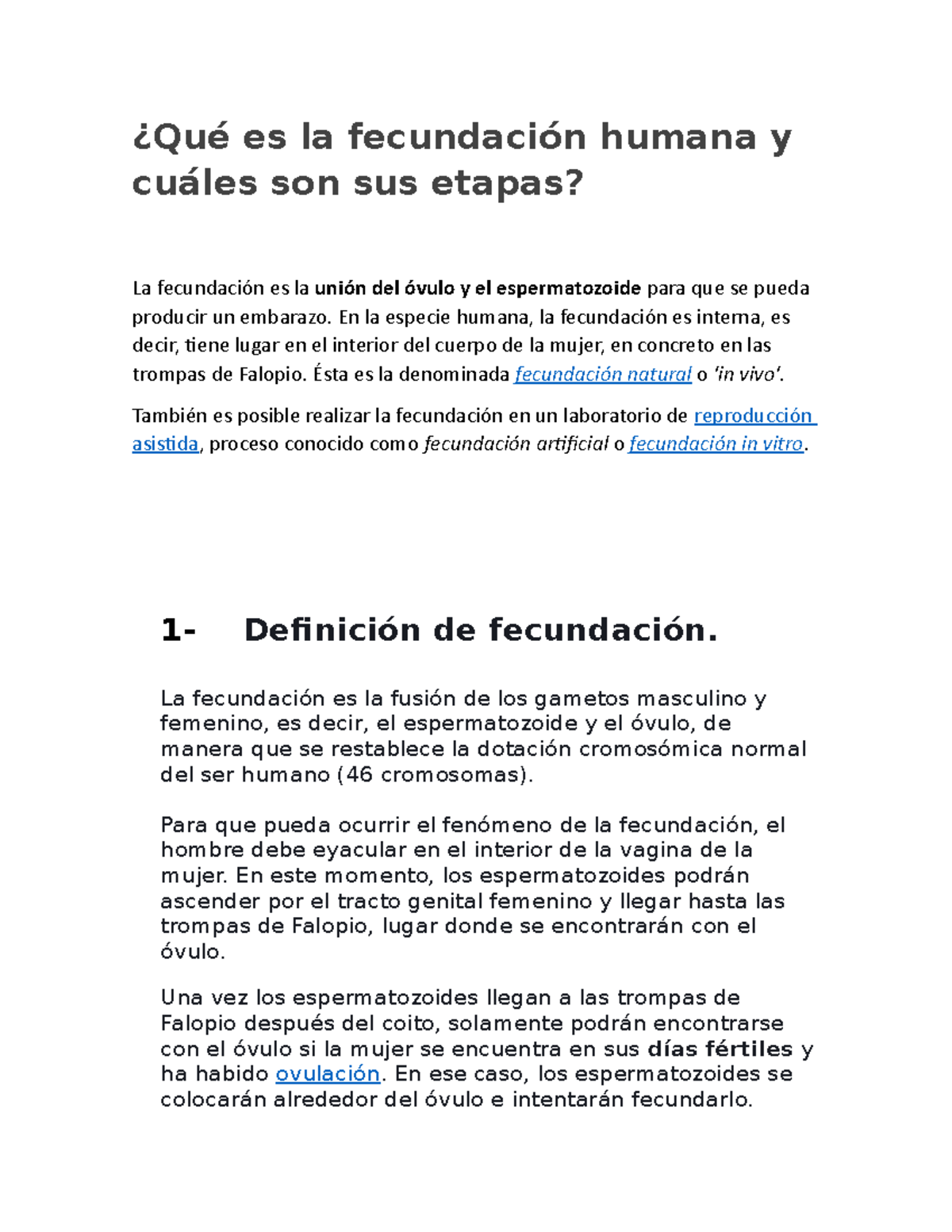 La fecundacion - aaaaaaaaaaaaa - ¿Qué es la fecundación humana y cuáles ...