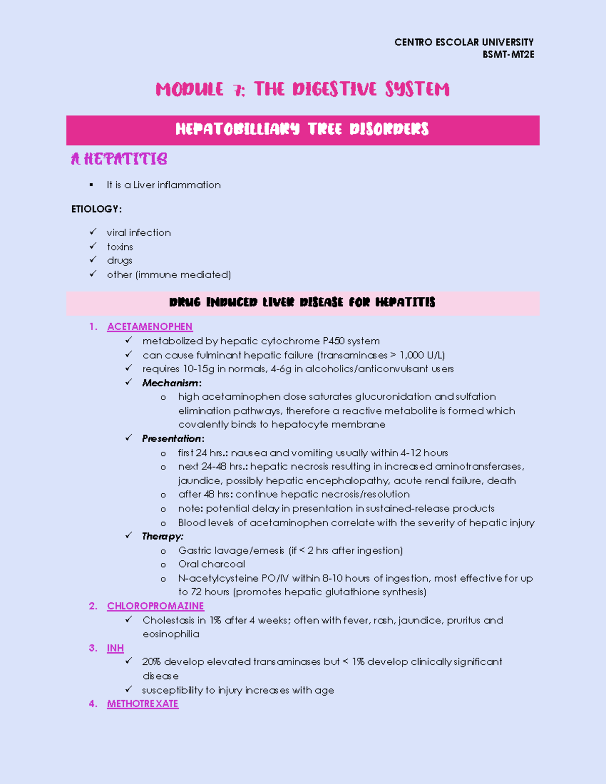 Module 7 ( Pathophysiology) - Medtech - Studocu