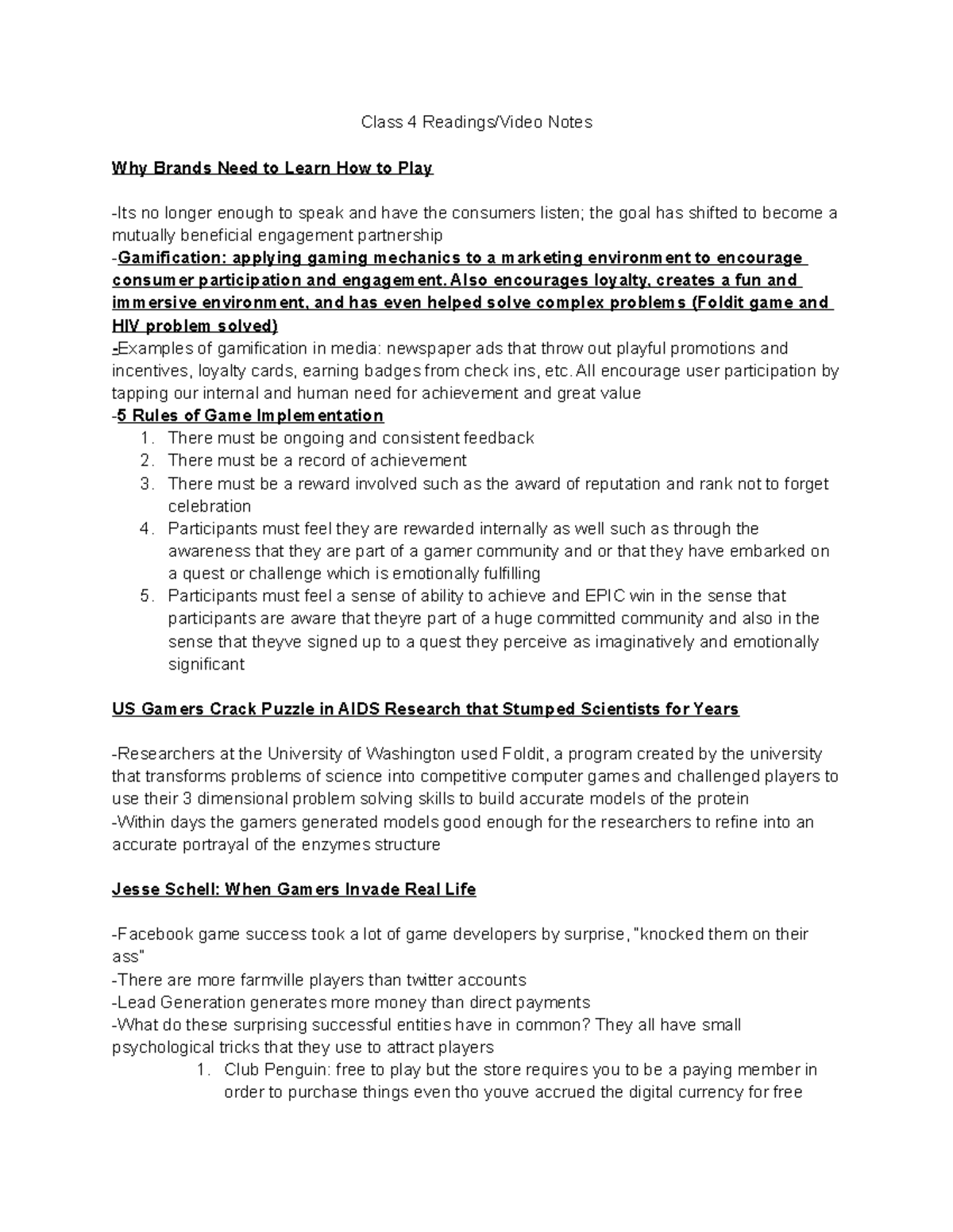 Class 4 Readings Video Notes - Class 4 Readings/Video Notes Why Brands ...