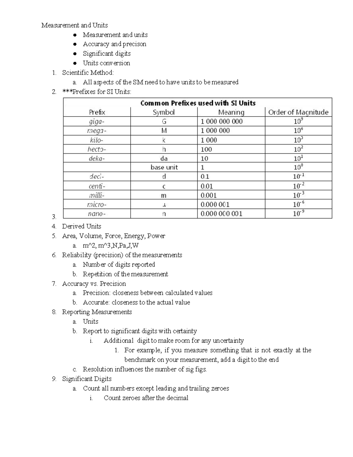 08 28 2019 - Lecture notes 2 - Measurement and Units Measurement and ...