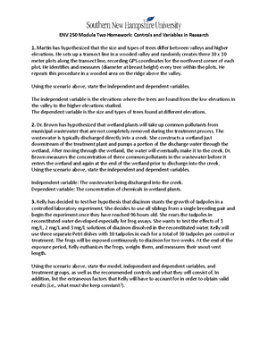 ENV 250 Module Five Homework done - ENV 250 Module Five Homework ...