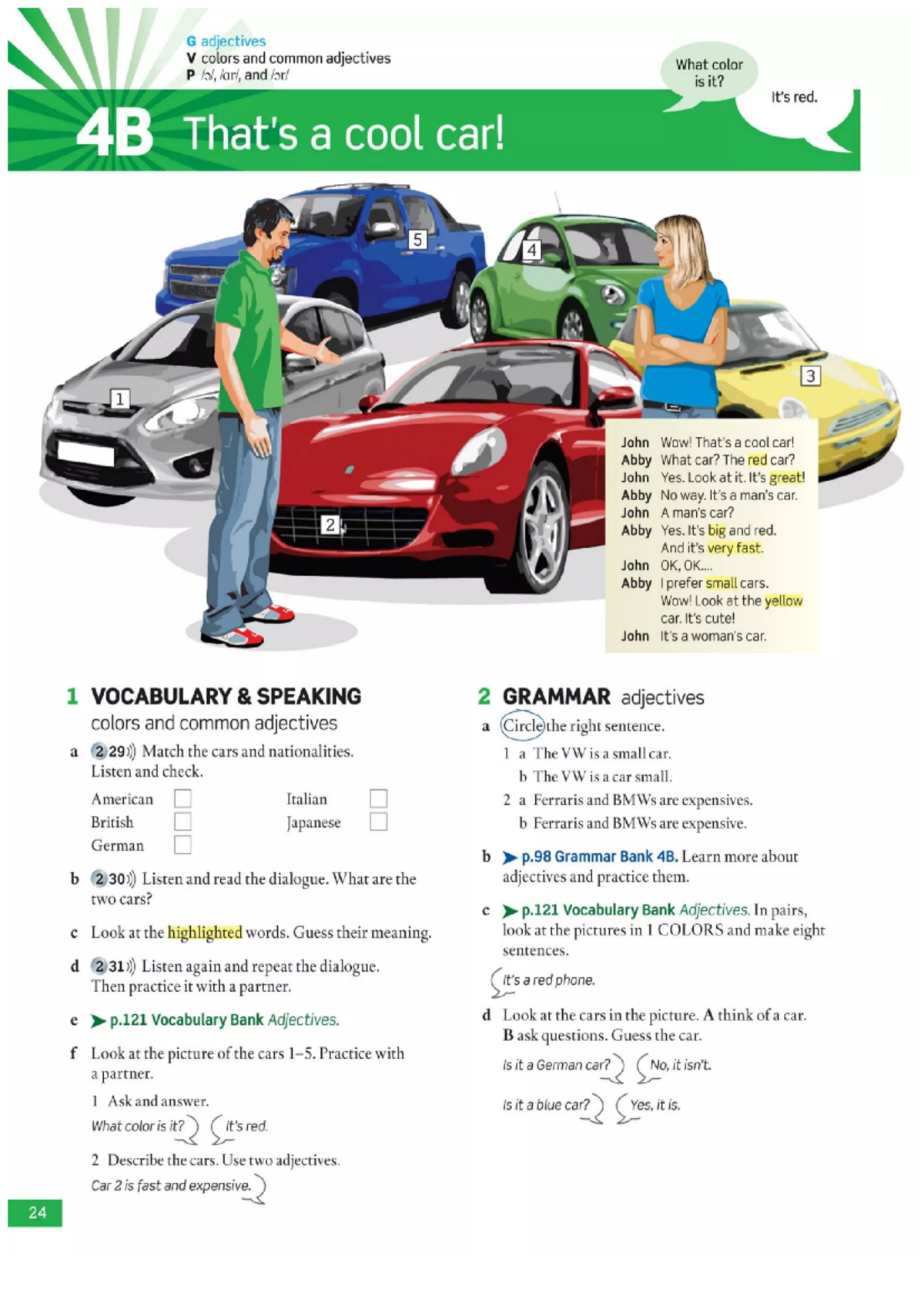 ficha acerca de los colores - G adjectives V colors and common ...