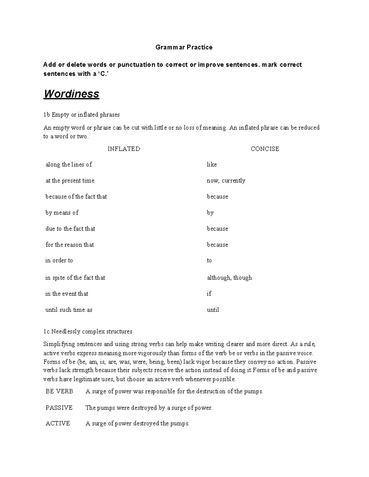 Grammar Practice - DOM - Grammar Practice Add or delete words or ...