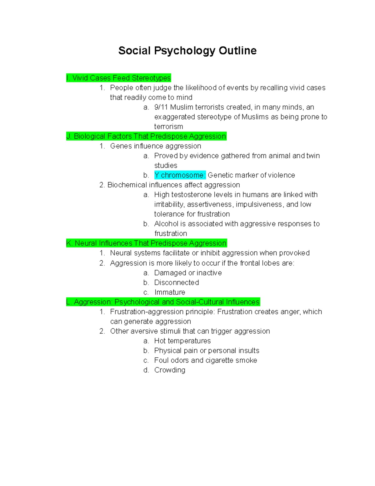 General Psychology-Ch. 11 Social Psychology Outline Notes Continued ...