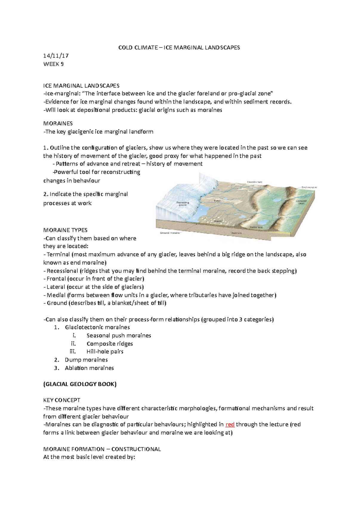 Ice marginal landscapes - COLD CLIMATE – ICE MARGINAL LANDSCAPES 14/11 ...