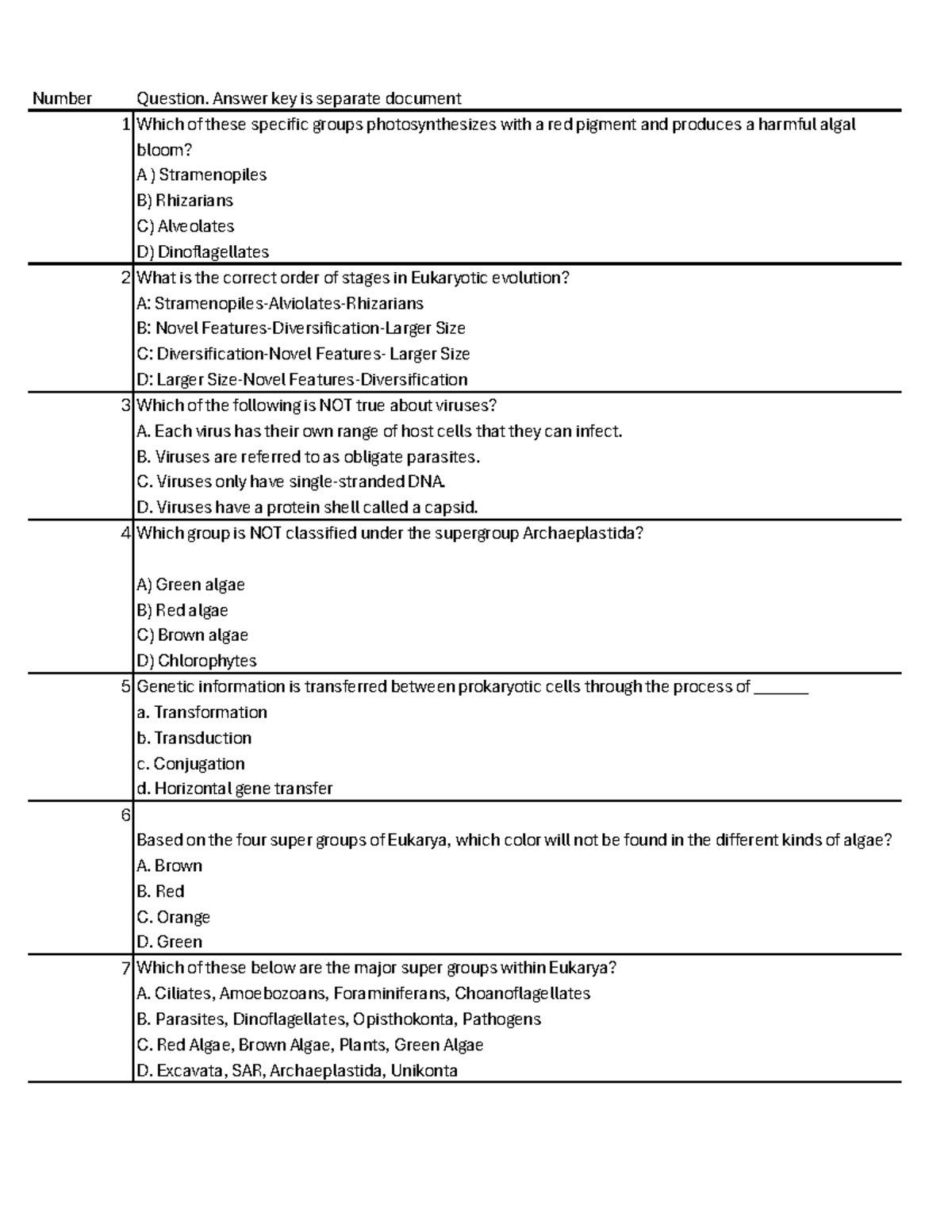 Exam 2 question activity answers - Number Question. Answer key is ...