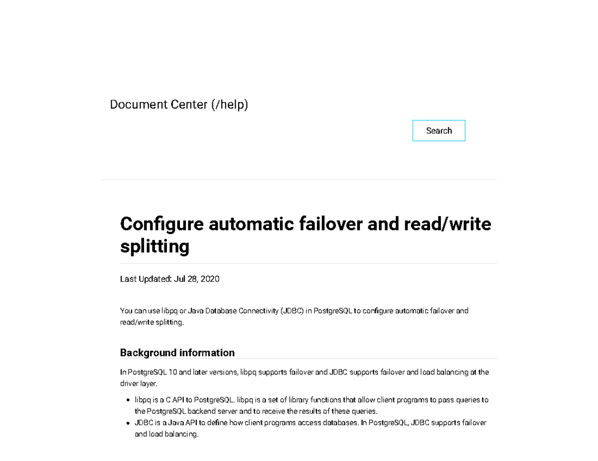 Configure Automatic Failover And Read Write Splitting Rds Postgre Sql Database Alibaba Cloud