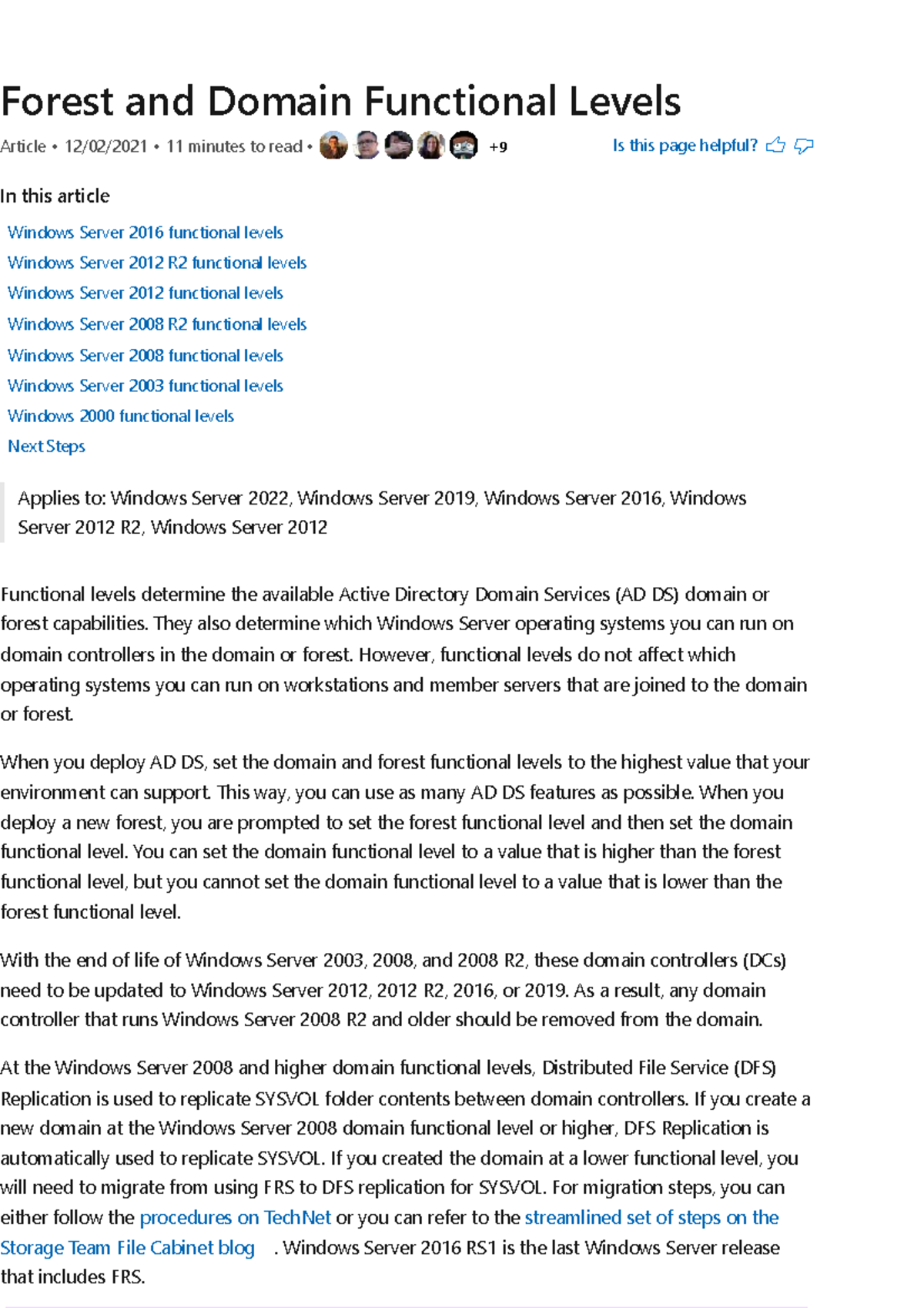 Active Directory Domain Services Functional Levels in Windows Server ...
