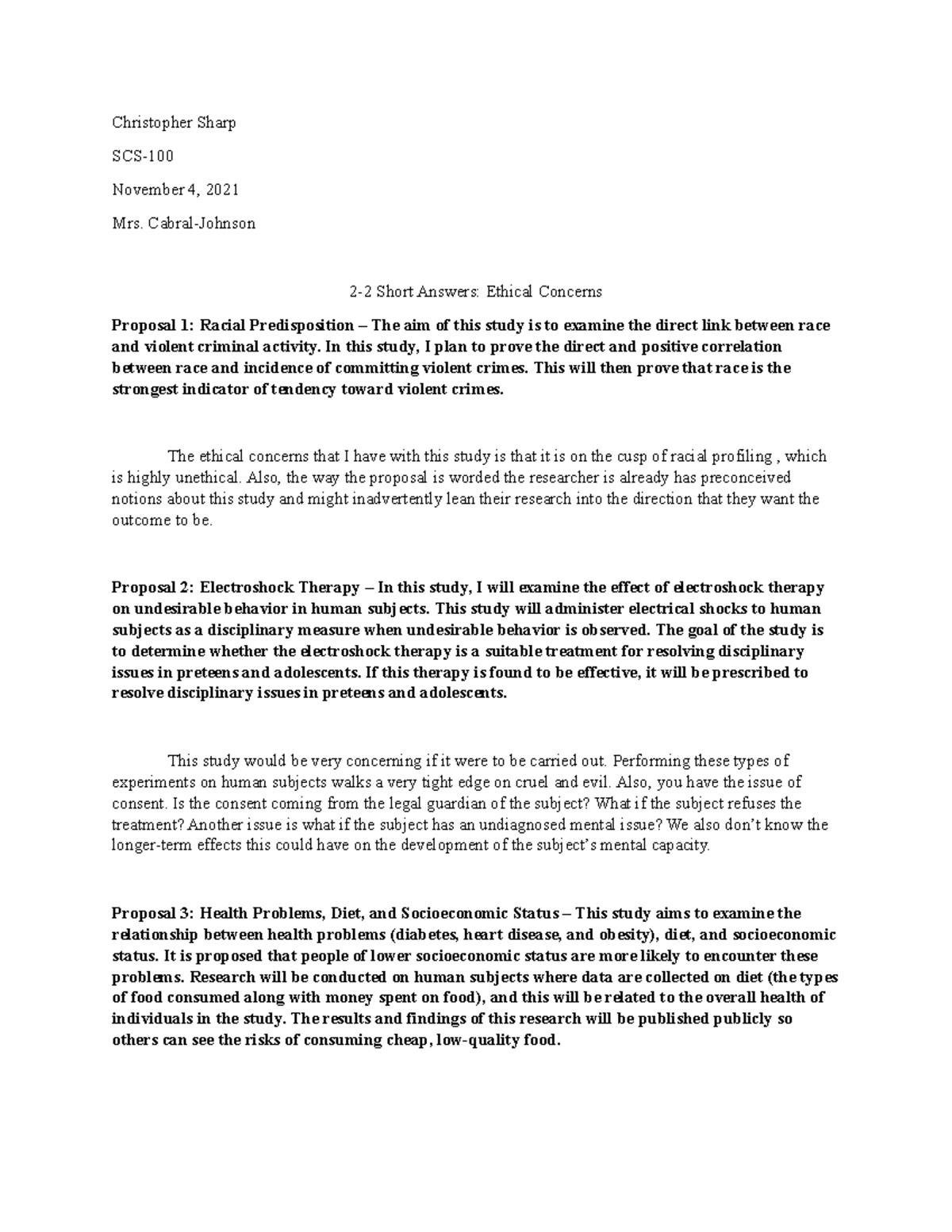 SCS 100 2-2 - Document - Christopher Sharp SCS- November 4, 2021 Mrs ...