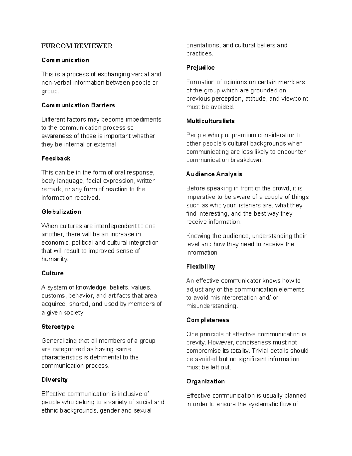 Purcom Reviewer - One of the General Education subject that help ...