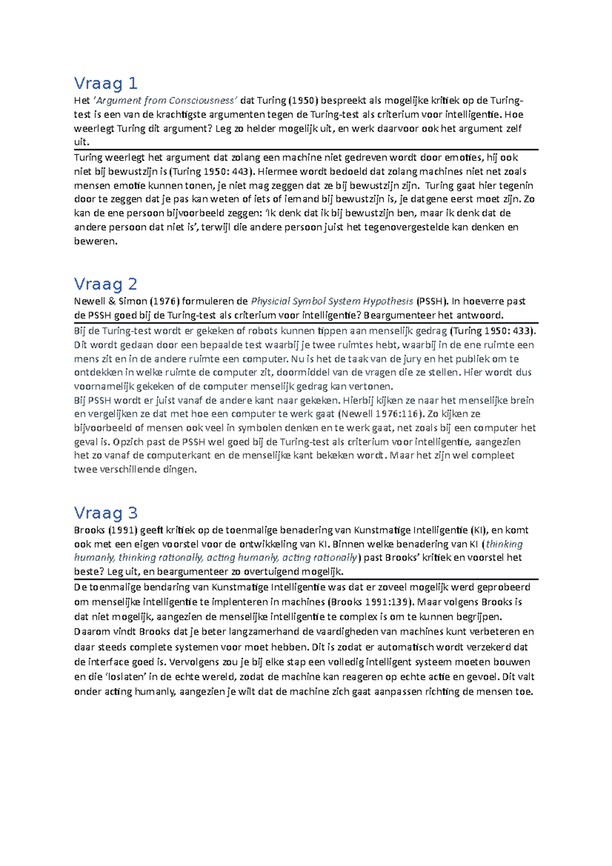 Huiswerk opdrachten les 1 - Inleiding Programmeren - UvA - Studeersnel