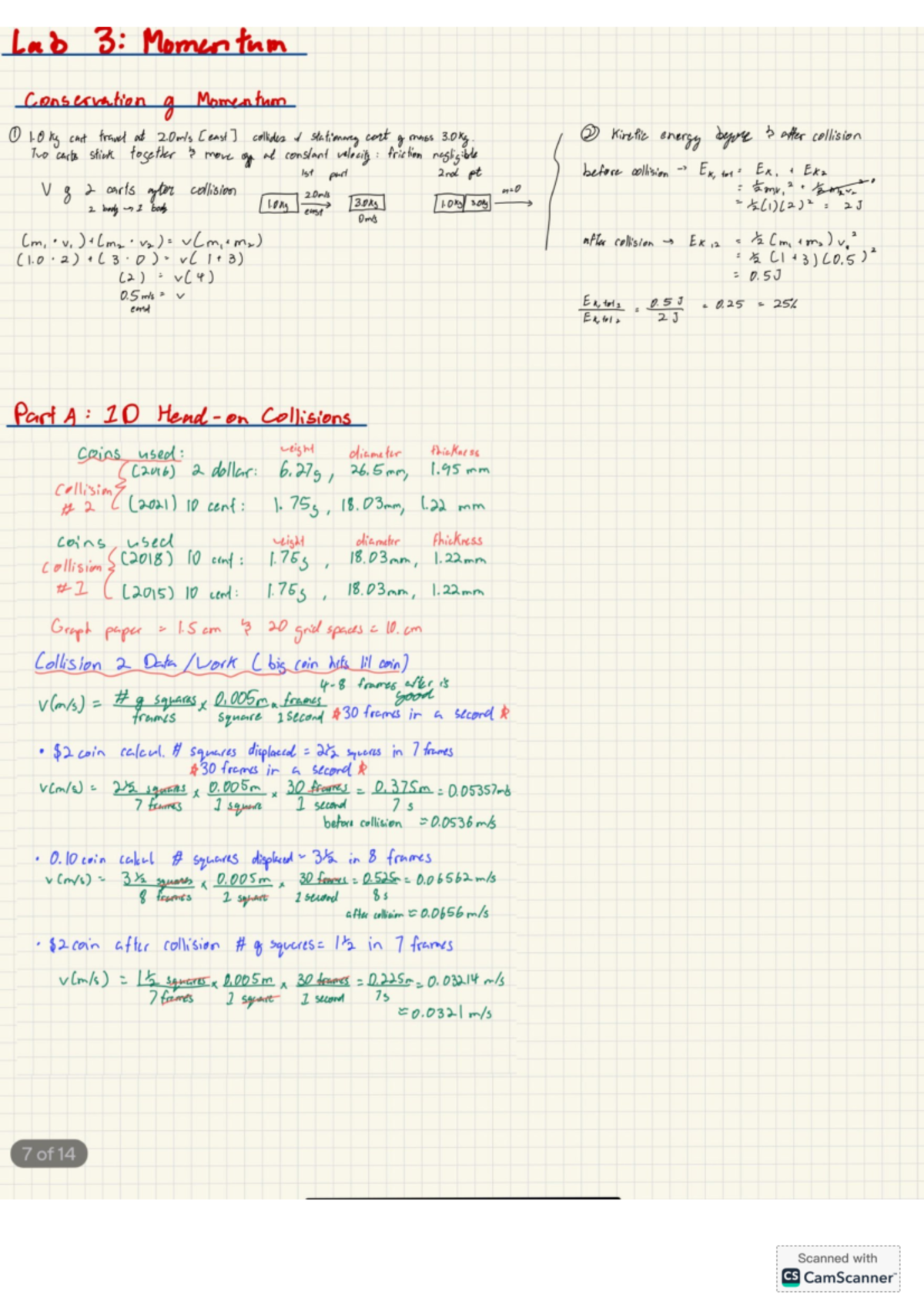 Physics lab 3 - momentum - Lab 3: Momen Conservation g Momentum 1 1 kg ...