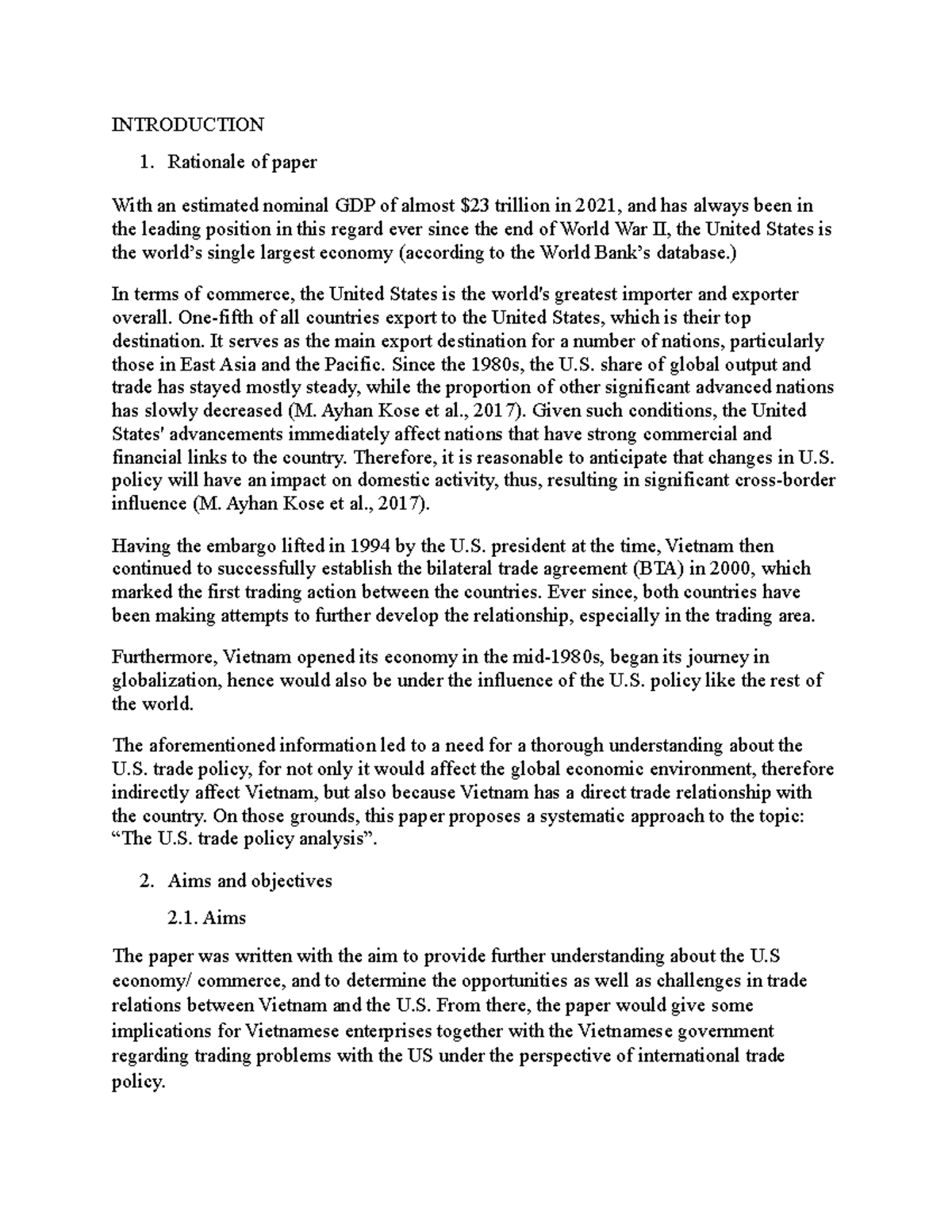 [Quỳnh Châu] - Overview - INTRODUCTION Rationale of paper With an ...