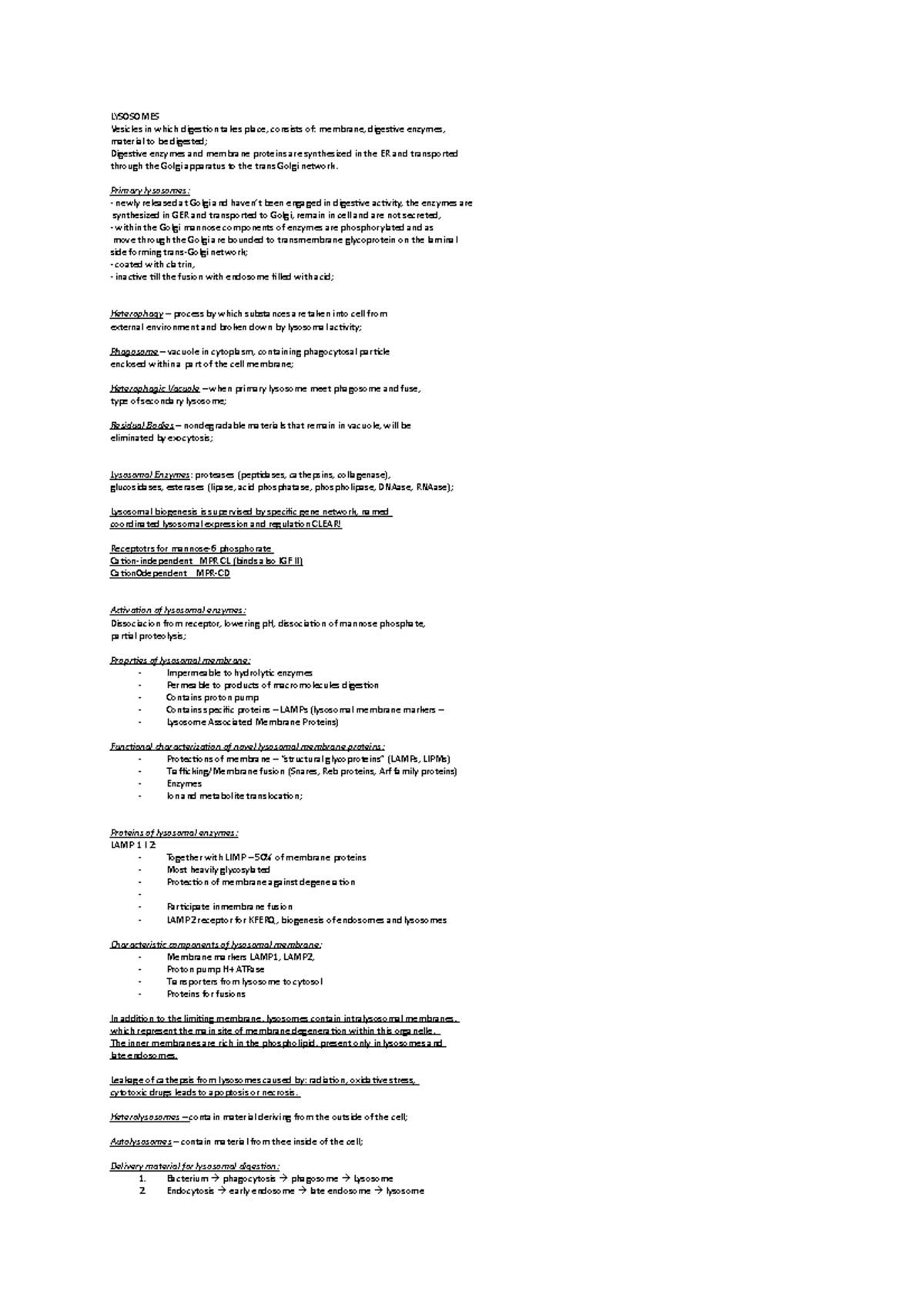 Lysosomes - cytobiology - LYSOSOMES Vesicles in which digestion takes ...